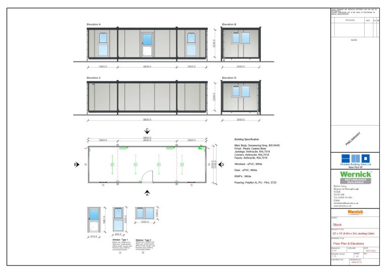 New 32' x 10' Portable Cabin in Stock - Wernick Group